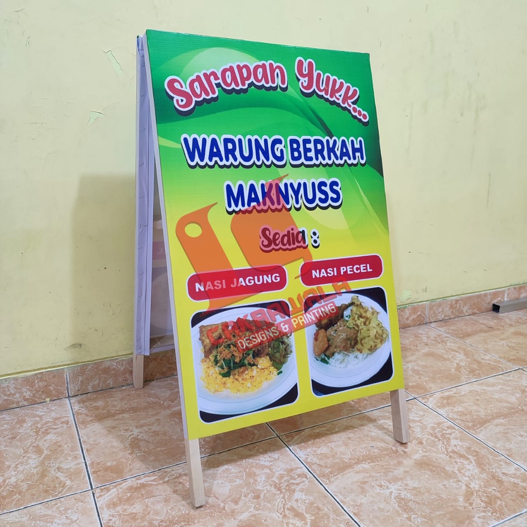 Jual STAND BANNER KAYU UKURAN 50 X 85 - SEGITIGA BANNER KAYU - STANDING ...