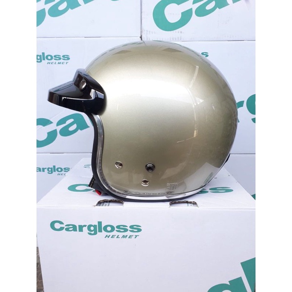 Jual Helm Cargloss Retro Half Face CFM 2 - Gold Met | Shopee Indonesia