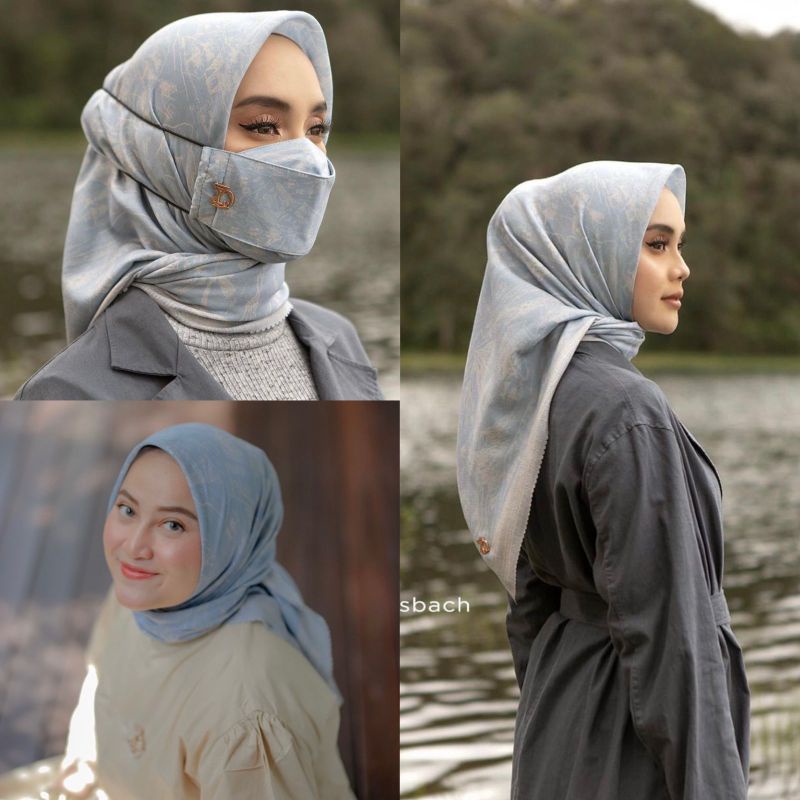 Jual Em3 Scarf | Hijab Lasercut Motif Segiempat Yama Denim | Shopee ...