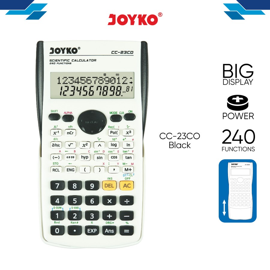 Jual KALKULATOR SAINTIFIK (SCIENTIFIC CALCULATOR) JOYKO CC-23CO 240 ...