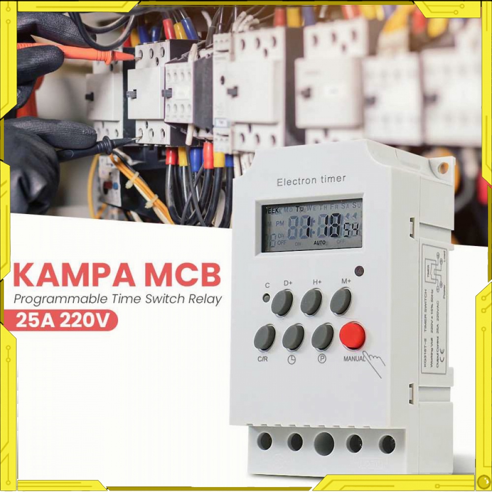 Jual MCB Power Timer Programmable Time Switch Relay 25A 220V - KG316T ...