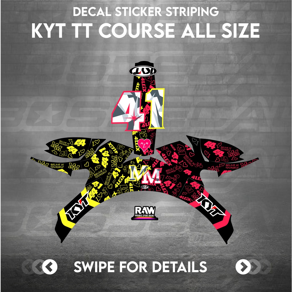 Jual Sticker Decal Helm KYT TT COURSE (L,XL,XXL) SHELL BESAR Part 1 ...