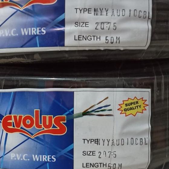 Jual KABEL LISTRIK / AUDIO SERABUT EVOLUS 2X0,75 (50M) - HITAM | Shopee Indonesia