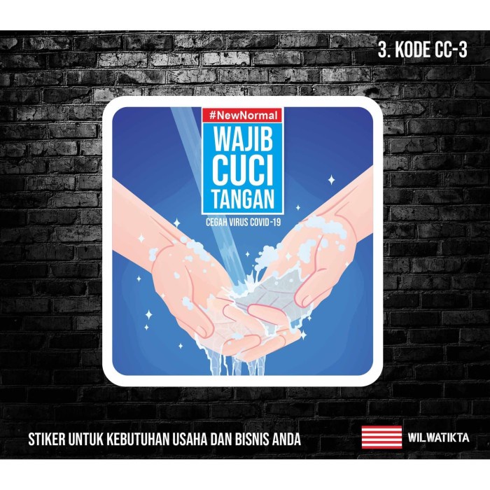 Jual [Sticker] Sticker Safety Sign Warning Sign Wajib Cuci Tangan / New ...