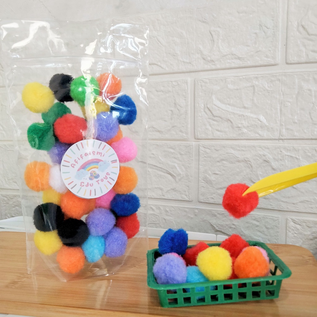 Jual Mencapit Pompom - Mainan Montessori Anak - Sensory Play Mengenal ...