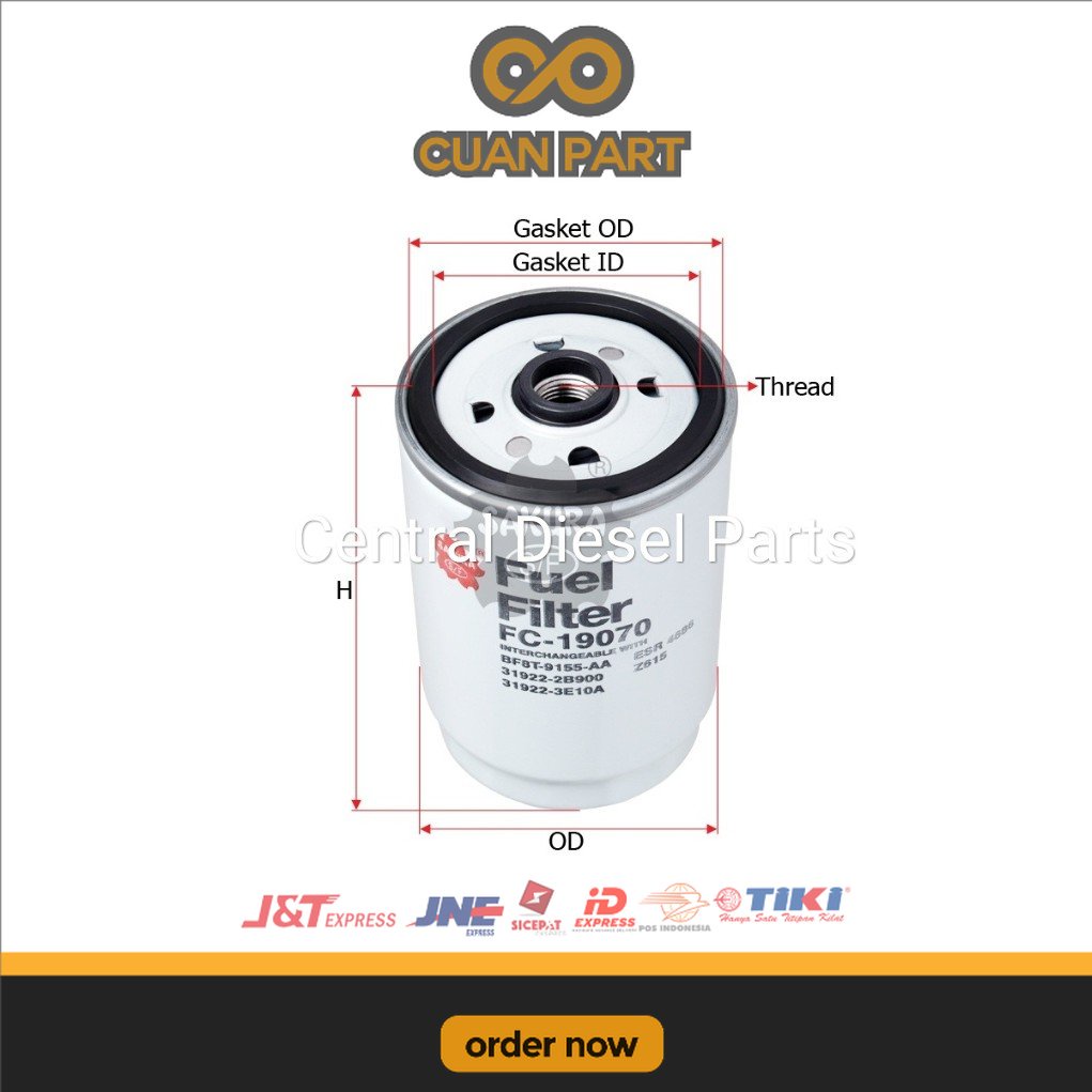 Jual Filter Solar / Fuel Filter Hyundai Santa Fe 31922-2B900 FC-19070 ...