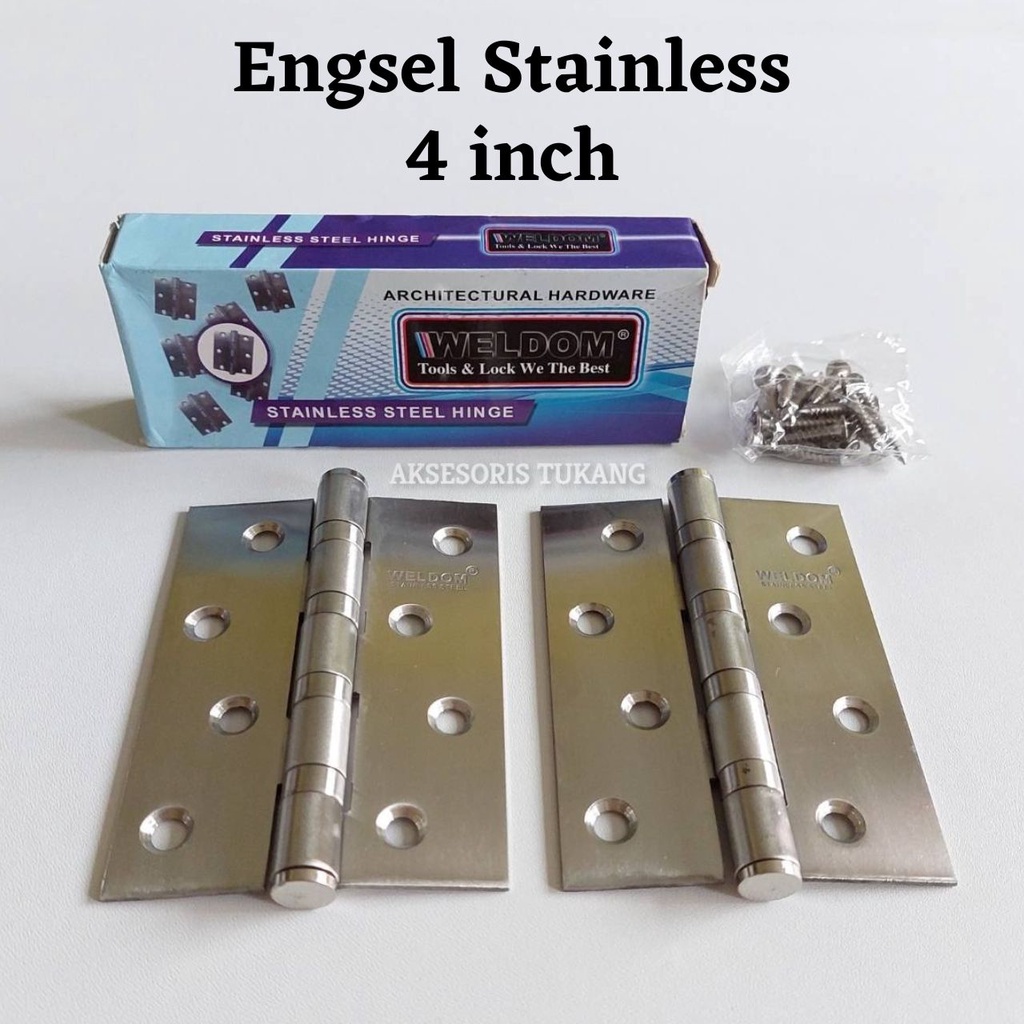 Jual Engsel Pintu 4 Inch / Engsel Jendela 4 Inch Stainless Steel Weldom ...