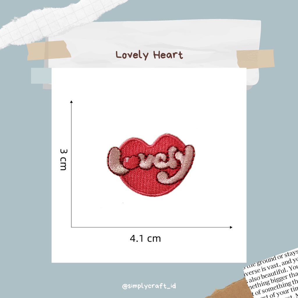 Jual Simply Craft ID - BORDIR PATCH HEART WORD SERIES IRON ON/ PATCH BORDIR HATI / BORDIR PATCH ...