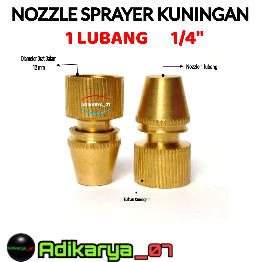 Jual Nozzle Kuningan Kabut Semprotan Hama Spuyer 1/4 Nozzle Steam Cuci ...