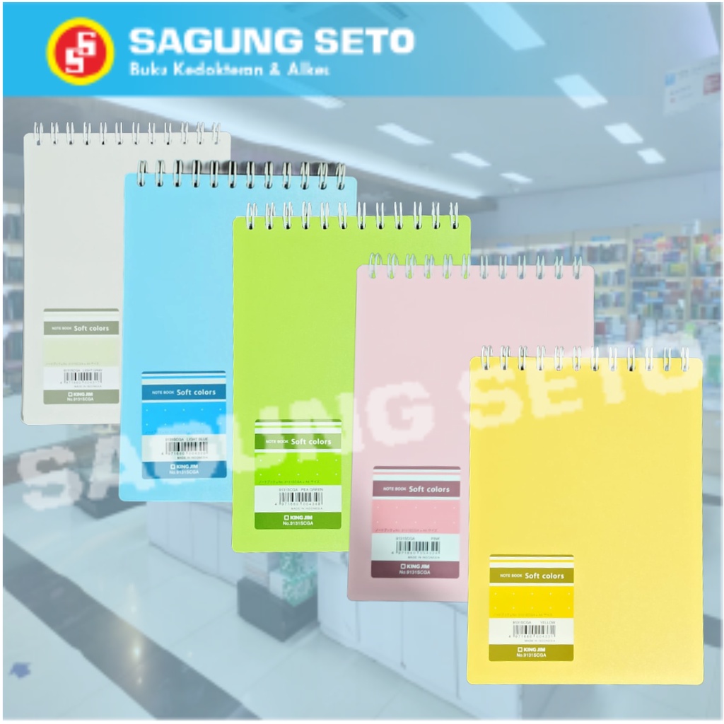 Jual NOTE BOOK KING JIM SOFT COLORS UKURAN A6/NOTE BOOK SPIRAL/BUKU ...