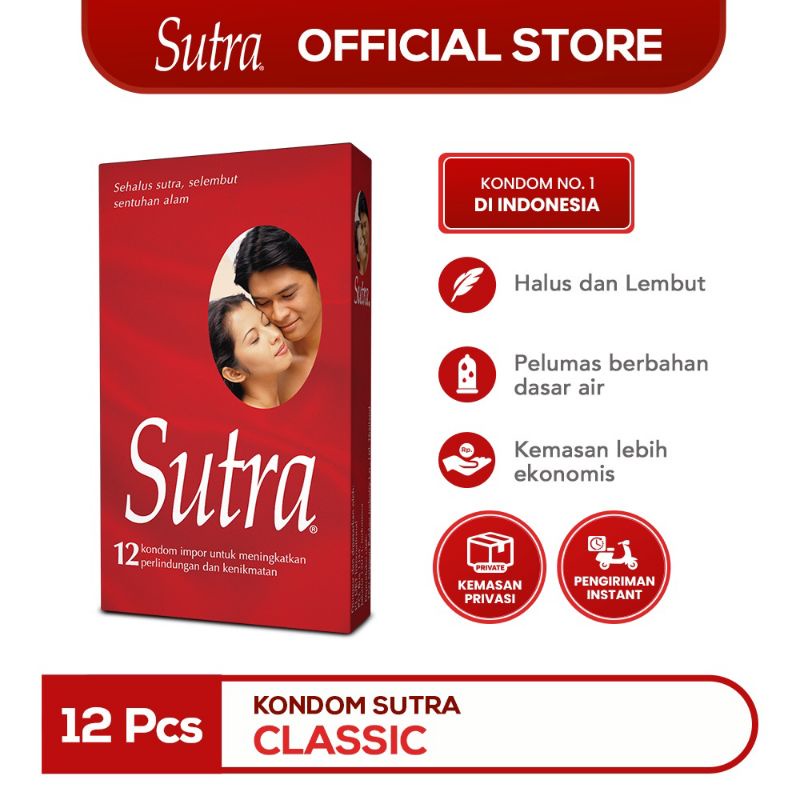 Jual Sutra Classic Merah Isi 12 Kondom Alat Kontrasepsi | Shopee Indonesia