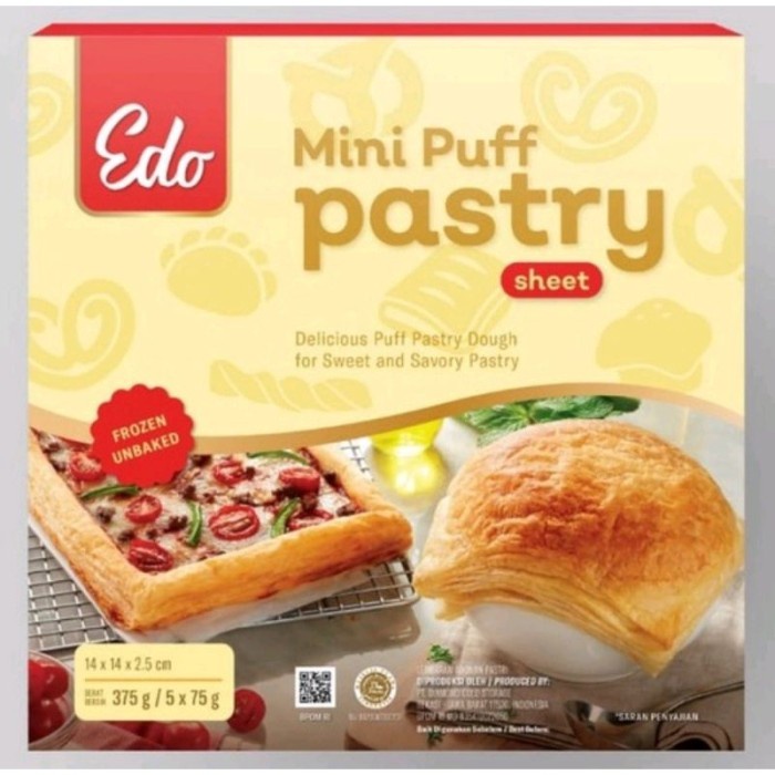 Jual EDO Mini Puff Pastry Sheet Adonan Kulit Pastry Lembaran 375 gr ...