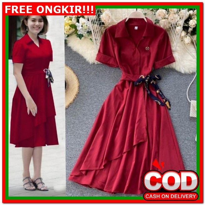 Jual Dress Natal Wanita Terbaru Korea 2022 Jumbo Big Size Kondangan ...