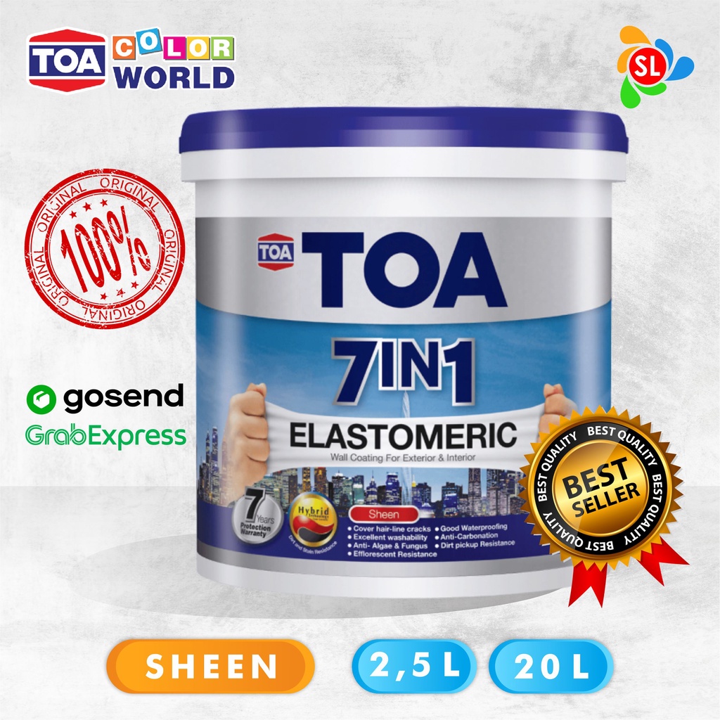 Jual Cat Dinding / Tembok Exterior Toa 7 In 1 Varian 2,5 Liter Sheen | Shopee Indonesia