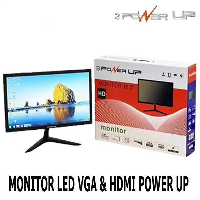 Jual Monitor Office Power Up 19 inch 60Hz HDMI - Monitor LED 19" HDMI ...