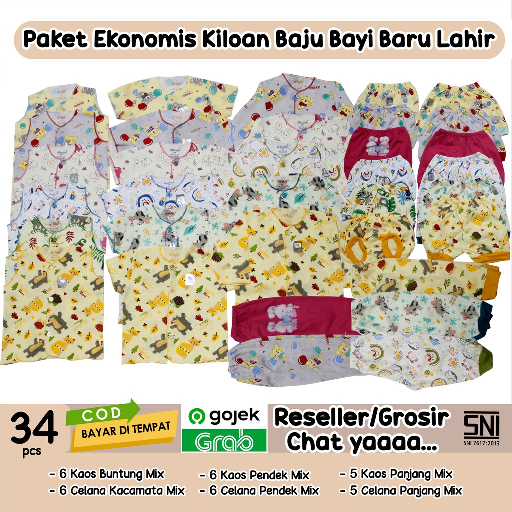 Jual Kiloan/Paket Ekonomis Baju Bayi NB/SML/1-8 Thn | Shopee Indonesia