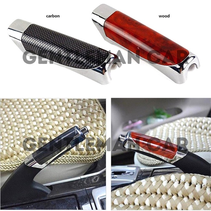 Jual Cover Handle Rem Tangan Car Hand Brake Mobil Motif Carbon & Wood ...
