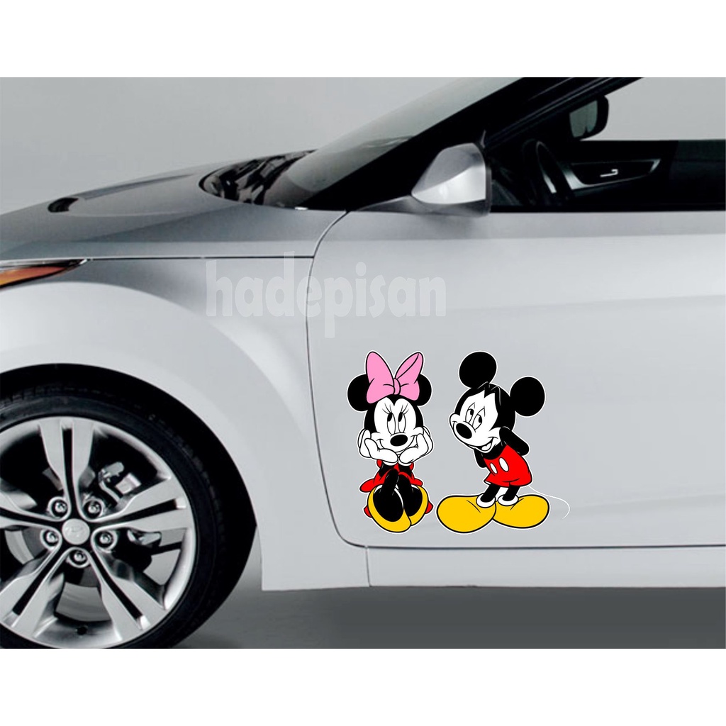 Jual Stiker Mobil Cutting Sticker kaca belakang Keren Unik lucu Mickey ...