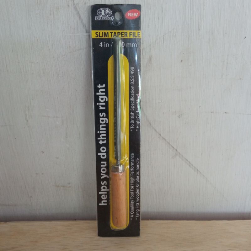 Jual Kikir gagang kayu/Kikir Gergaji 4 inch / Slim Taper File 4" Gagang ...