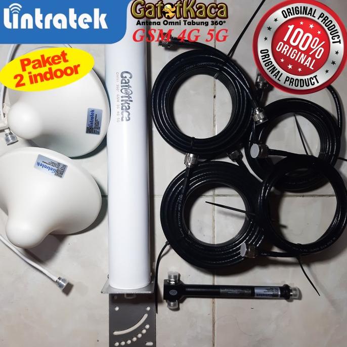 Jual Paket Lengkap Set Antena Tabung 360 Derajat Untuk Repeater (2 Indoor) | Shopee Indonesia