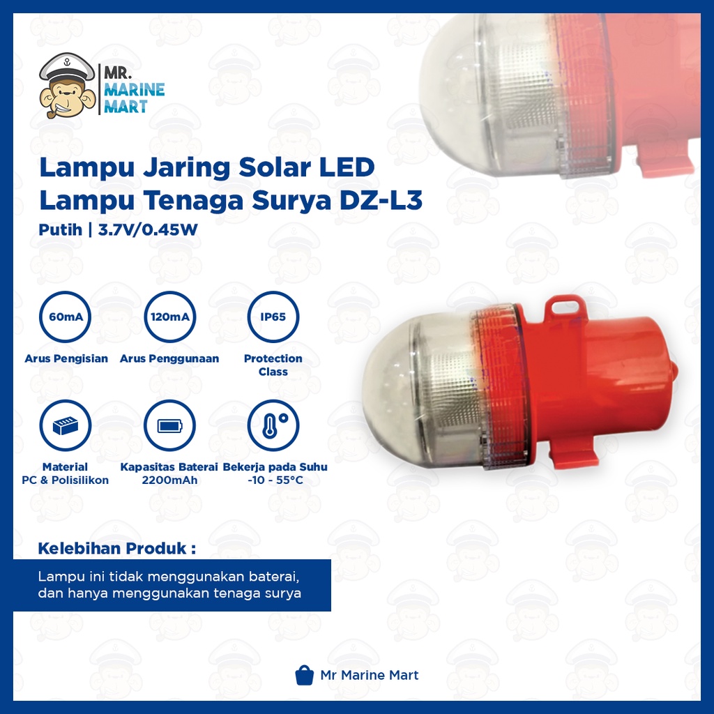 Jual Lampu Navigasi Kapal Tenaga Surya DZ L3 Lampu Jaring Solar LED ...