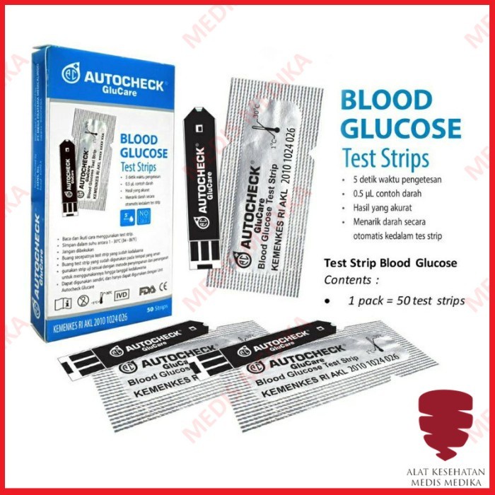 Jual Strip Glucose Glucare Autocheck Alat Diagnosa Tes Gulah Darah ...