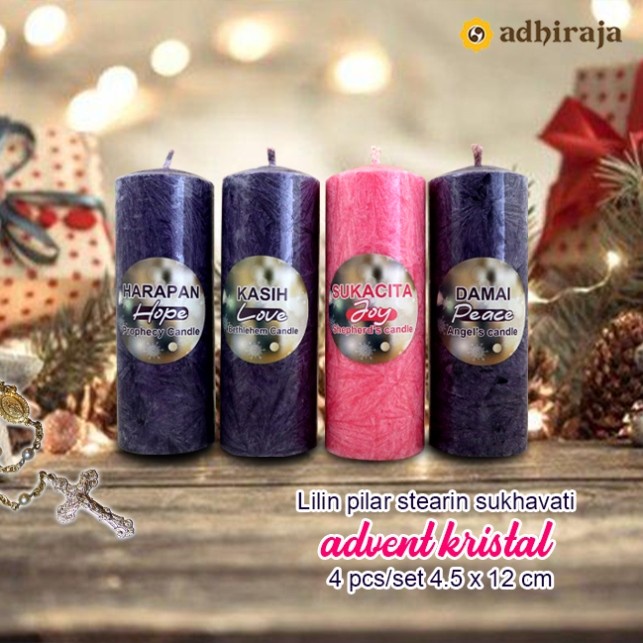 Jual Lilin Advent / Adven Ungu+Pink /Lilin Rohani Misa Natal Stearin ...