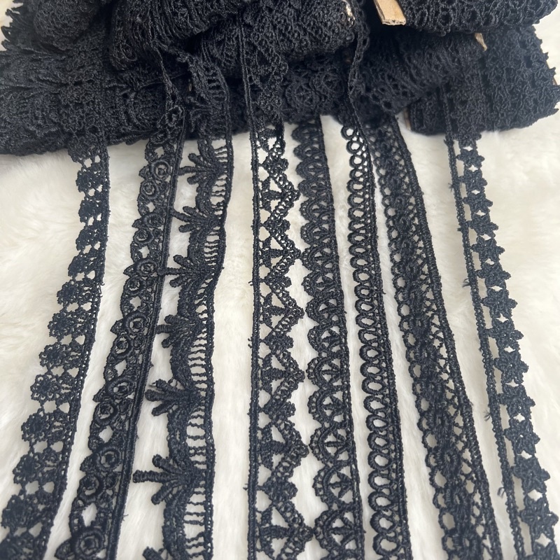 Jual renda giper/renda chemical hitam harga per roll 15 yard(13.5mtr ...