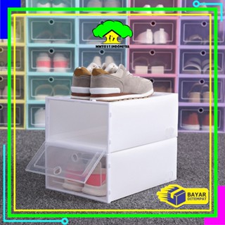 Jual MI-C158 Kotak Sepatu Lipat Transparan Tebal Shoes Storage Box ...