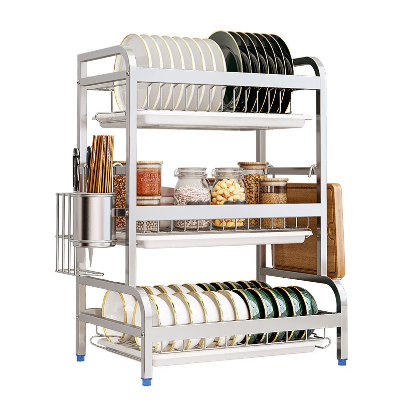 Jual Mega_1688 rak piring stainless rak penyimpanan dapur meja dish ...