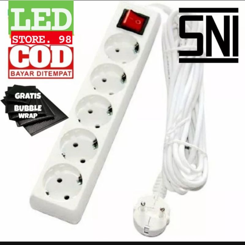 Jual KABEL COLOKAN LISTRIK 5 LUBANG ON OF OF PLUS INDIKATOR LED ...
