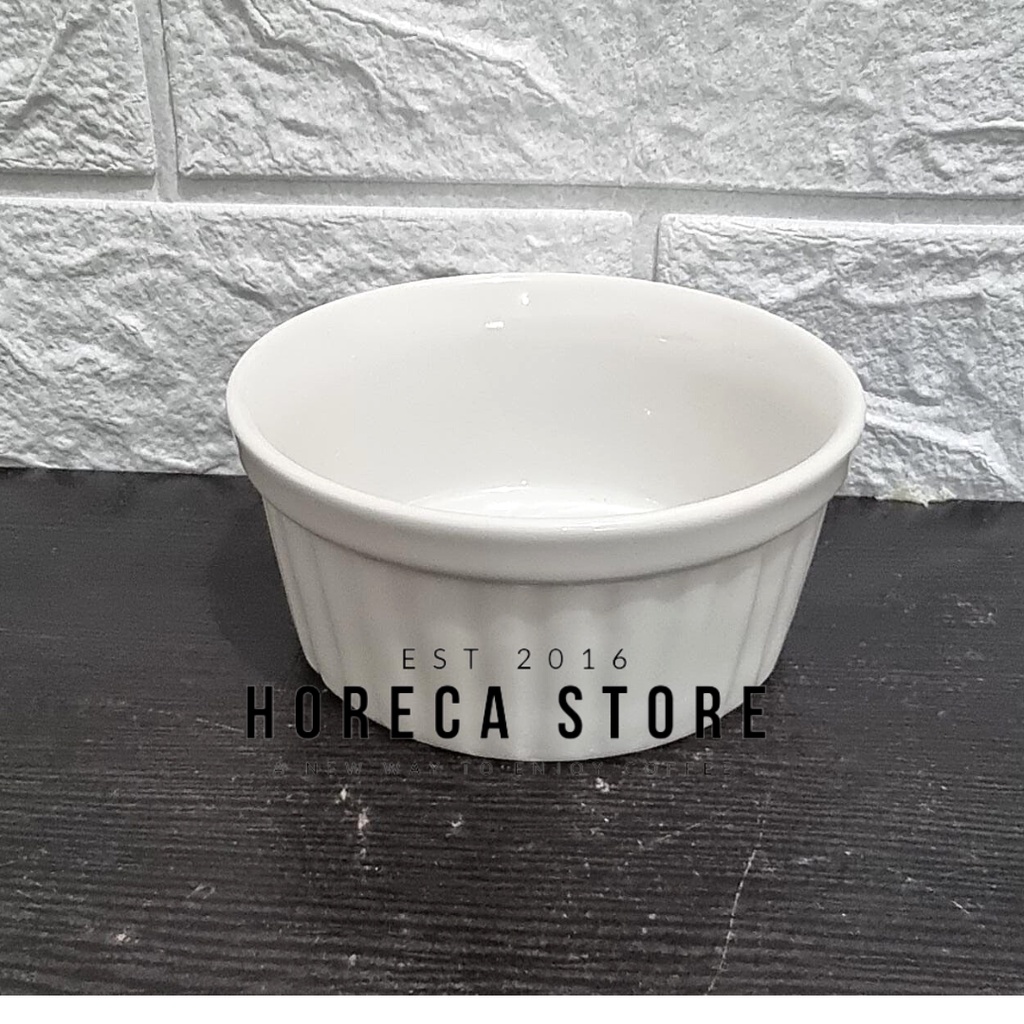 Jual Ramekin Mangkok Anti Panas 10,5 cm Creme Brule Baking Oven / Mangkok Keramik Kecil Putih ...