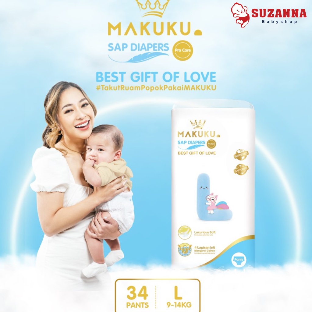 Jual Makuku SAP Diapers Pro Care Pants L34 | Shopee Indonesia