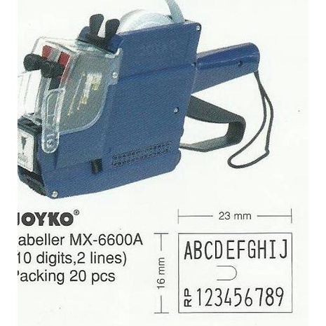 Jual JOYKO MX-6600A (huruf-angka) - Label Harga 2 Line | Shopee Indonesia