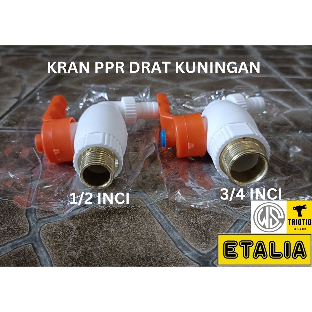 Jual KRAN PPR DRAT KUNINGAN 1/2 INCI 3/4 INCI ETALIA | Shopee Indonesia