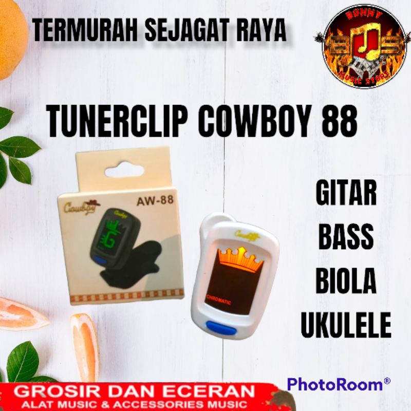 Jual Tunerclip Cowboy 88 Original Tuner Clip Gitar Bass Ukulele Biola ...