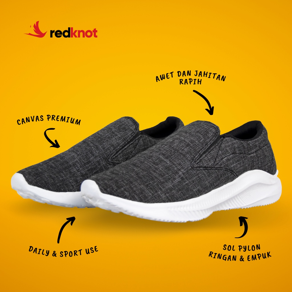 Jual Redknot Miter Hitam - Sepatu Slip On tanpa tali untuk Olahraga ...