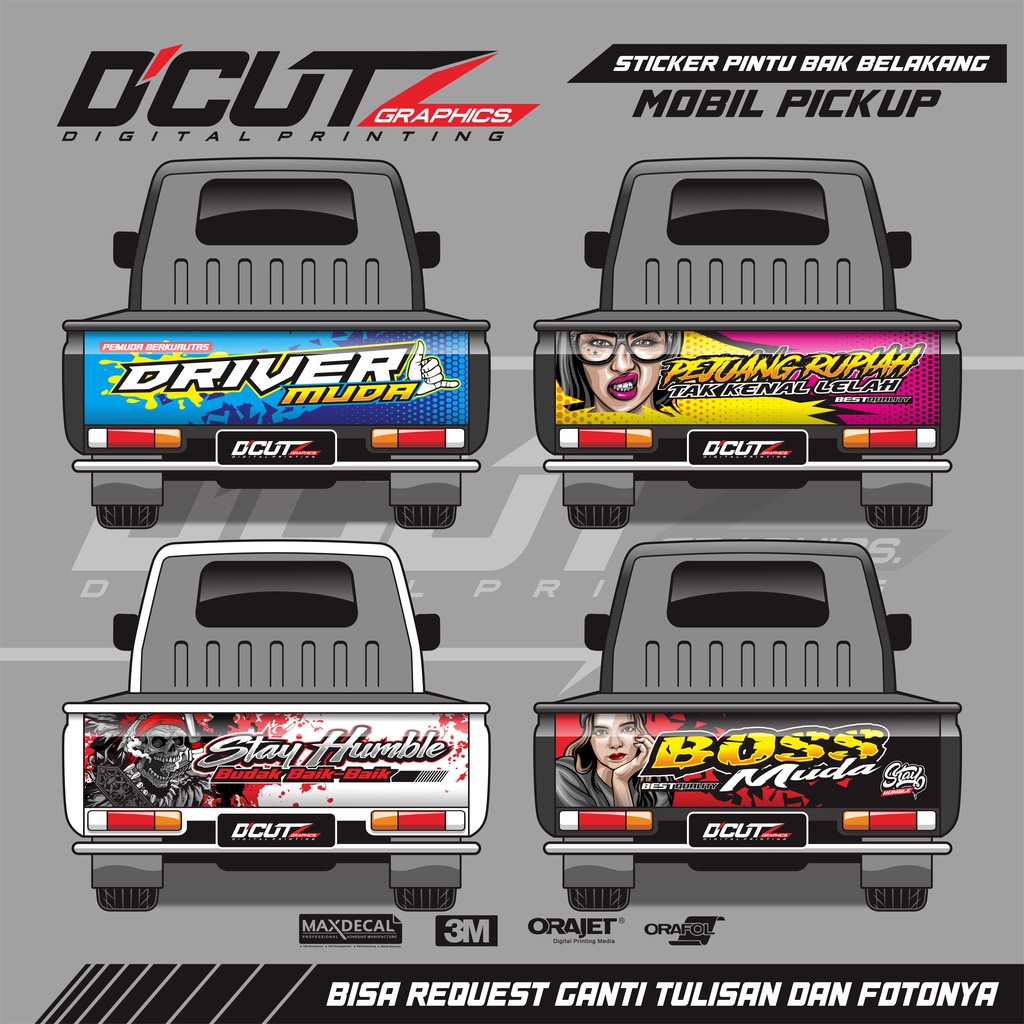 Jual Sticker Pintu Belakang Pick Up L300, Mega Carry, Futura, T120ss ...