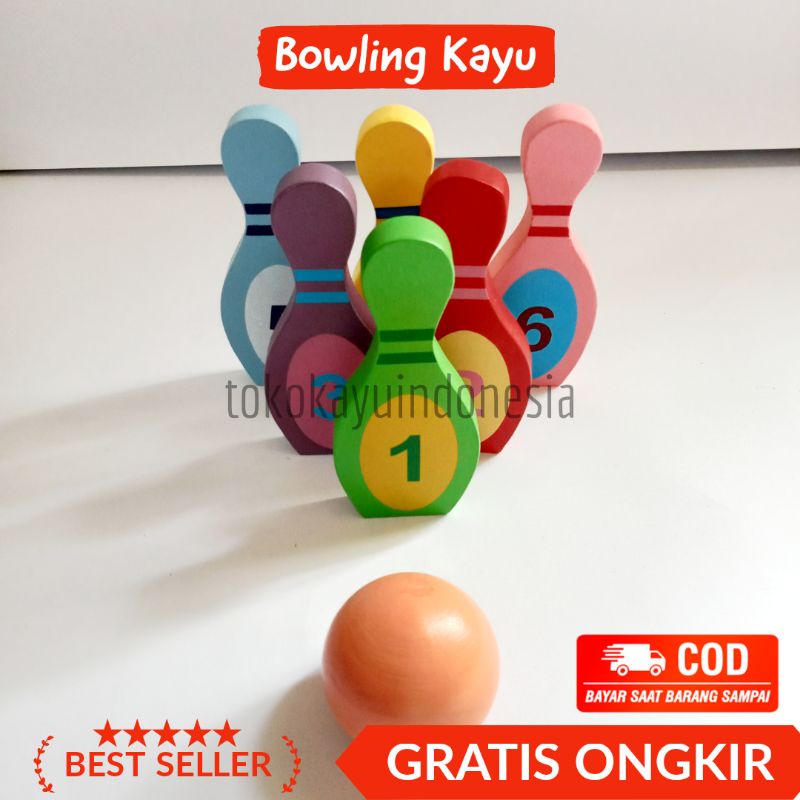 Jual Mainan Anak Bowling Kayu Mainan Edukasi Edukatif Anak Murah ...