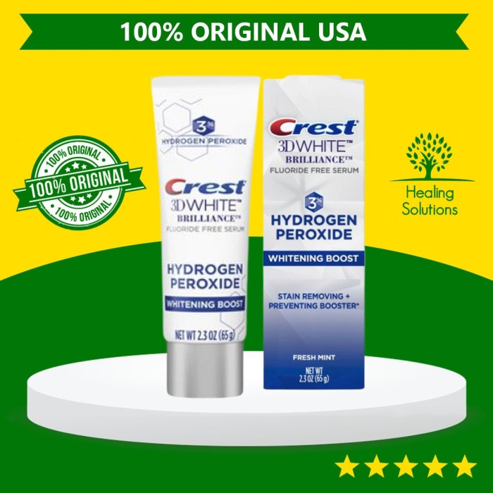 Jual Crest 3D White Brilliance Hydrogen Peroxide Teeth Gigi Whitening ...