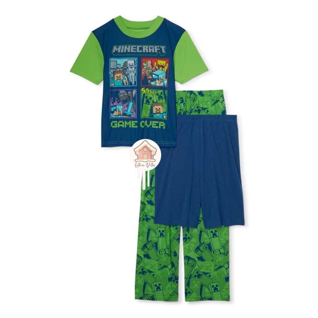 Jual Minecraft Game Over Pajama Set 3pc | Shopee Indonesia