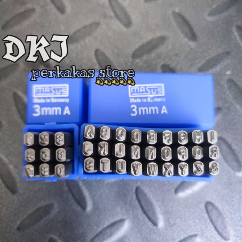 Jual MASUS Huruf Ketok Angka Ketok 3 Mm Stamp Punch A Sampai Z & 0 ...