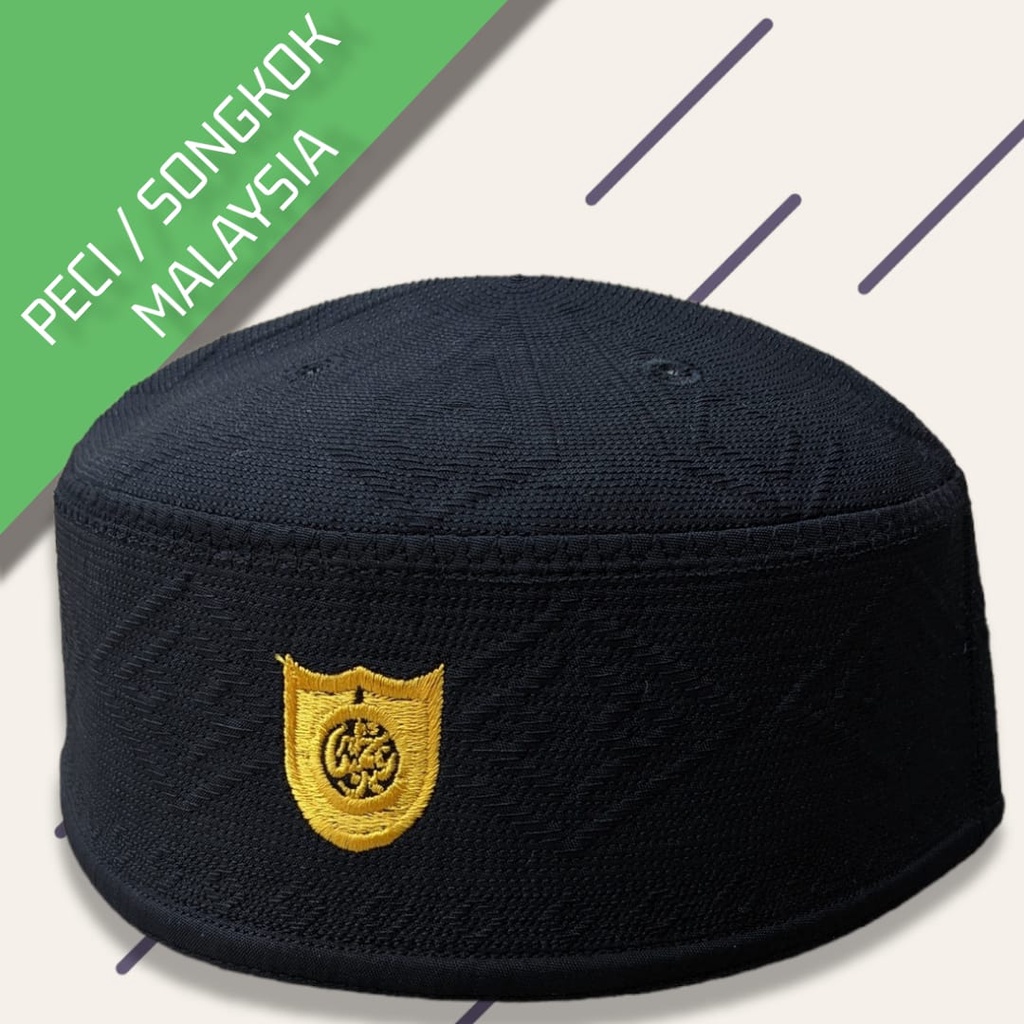 Jual Peci malaysia Kopyah Malaysia Songkok Malaysia Hitam Motif Wajik ...
