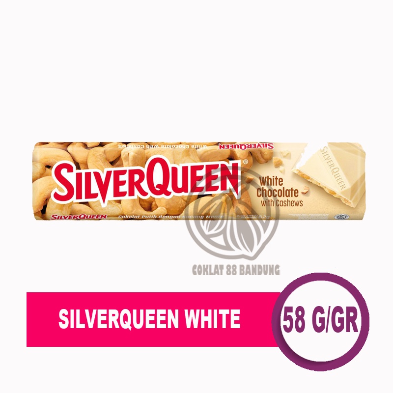 Jual SILVERQUEEN 58 GRAM WHITE CHOCOLATE 58GR BESAR, COKELAT SILVER ...