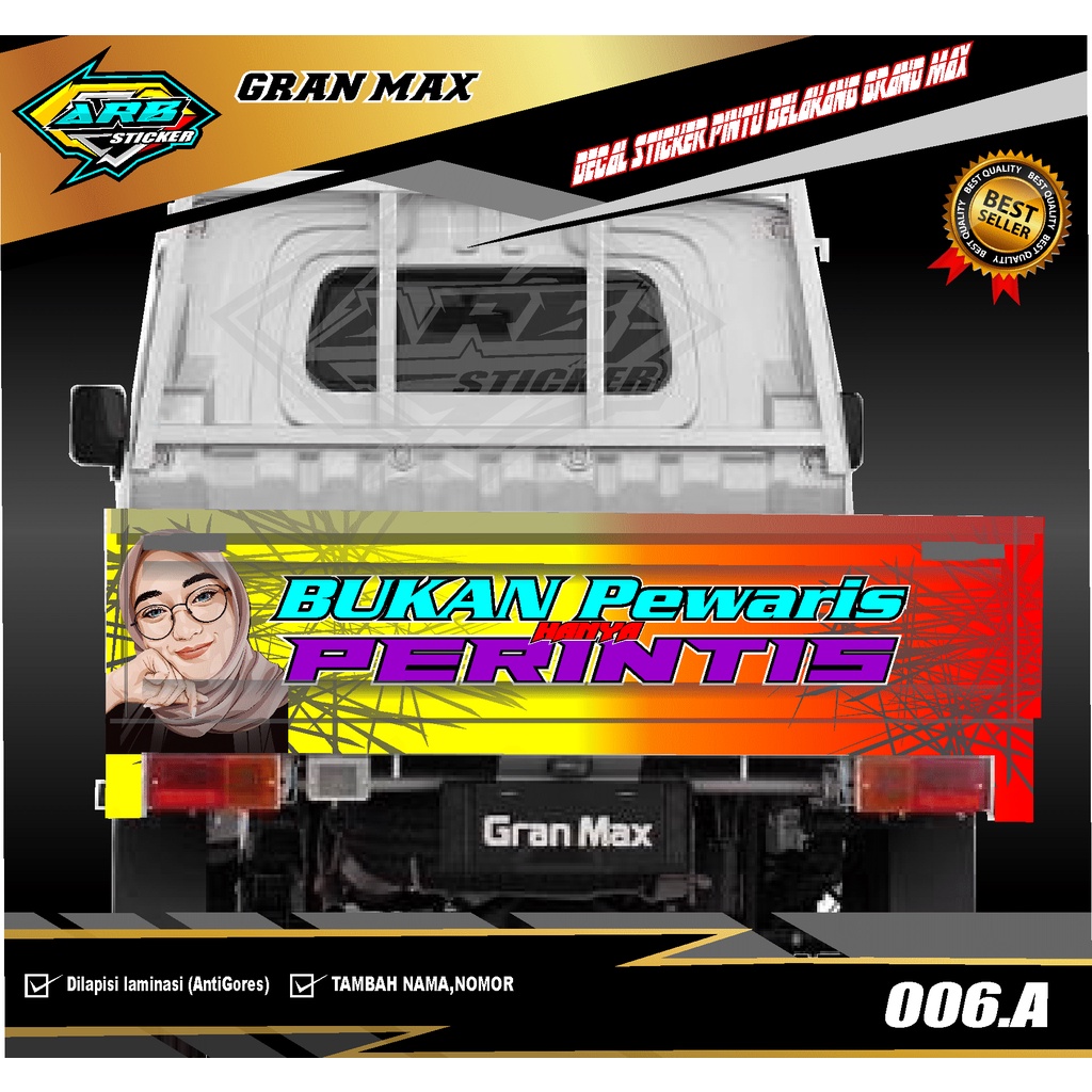 Jual DECAL STICKER PINTU BELAKANG semua jenis pick up GRAND MAX CARRY APV PANTHER bak semua bisa ...