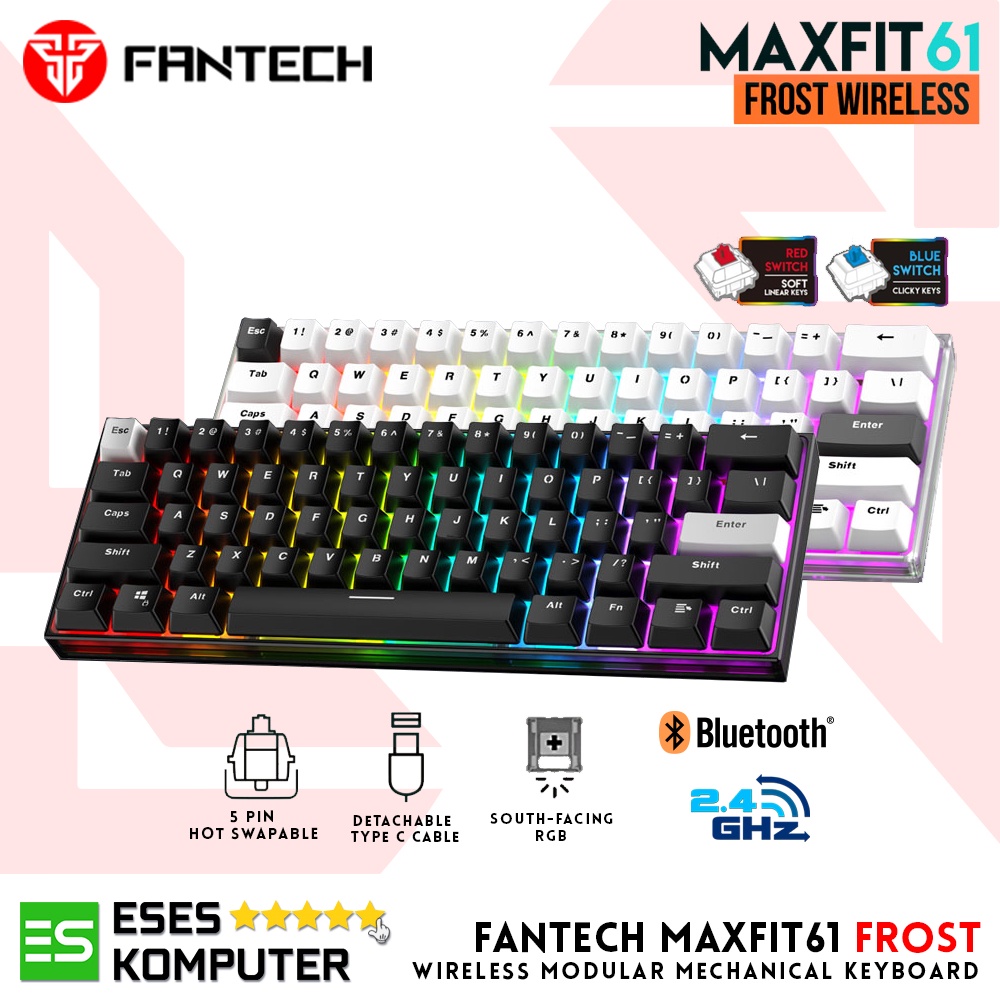 Jual Keyboard Fantech MAXFIT61 FROST Wireless | Hotswap Mechanical ...