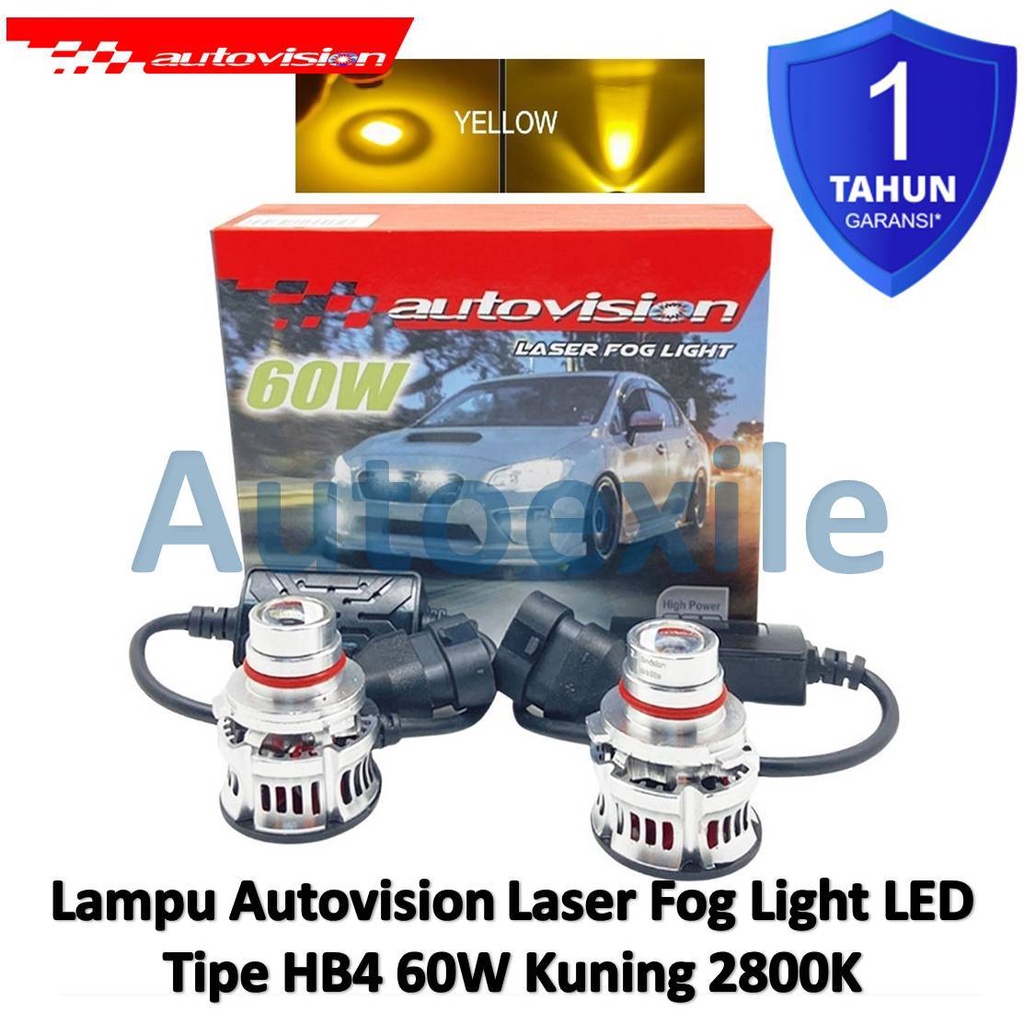Jual Autovision Laser Fog Light LED HB4 9006 Kuning Pekat 2800K Mini ...
