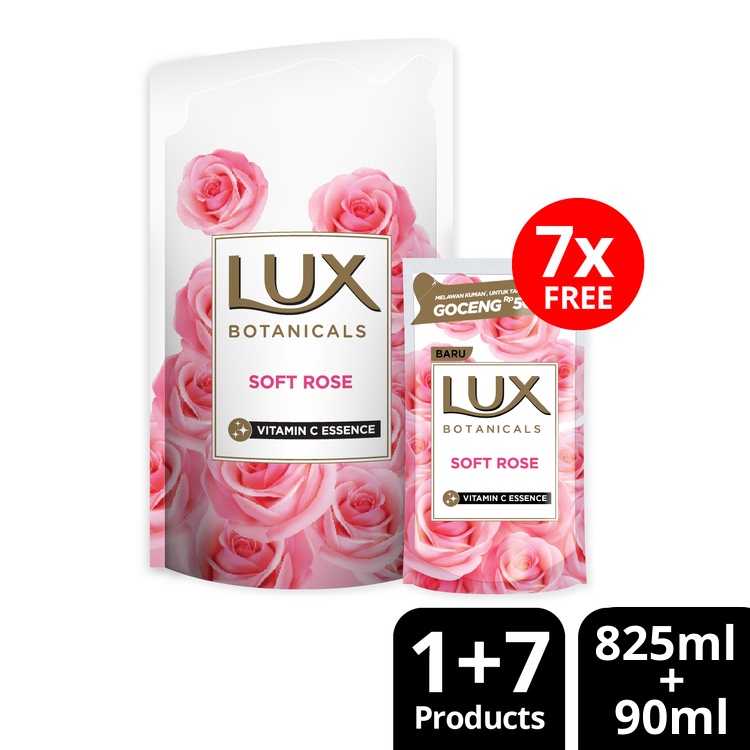 Jual Buy Lux Soft Rose 825ml Free 7 Lux Soft Rose 90ml | Shopee Indonesia