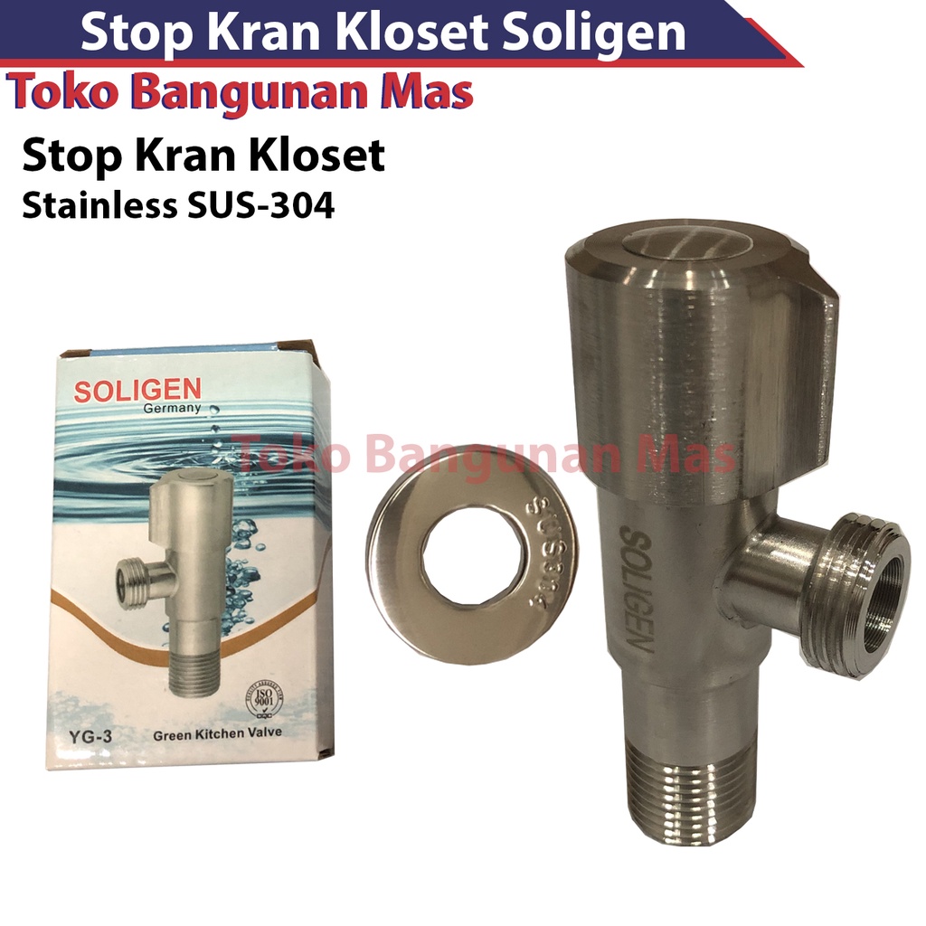 Jual Stop Kran Toilet 1 Cabang Stainless SUS-304 Kran kloset toilet ...