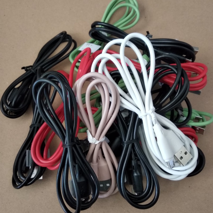 Jual kabel charger hp micro USB log-on 1meter | Shopee Indonesia